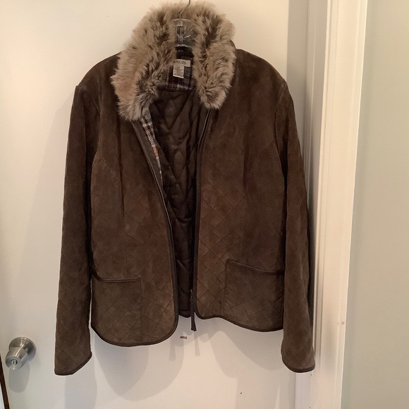 Harold's | Jackets & Coats | Leather Jacket With Detachable Faux Fur ...